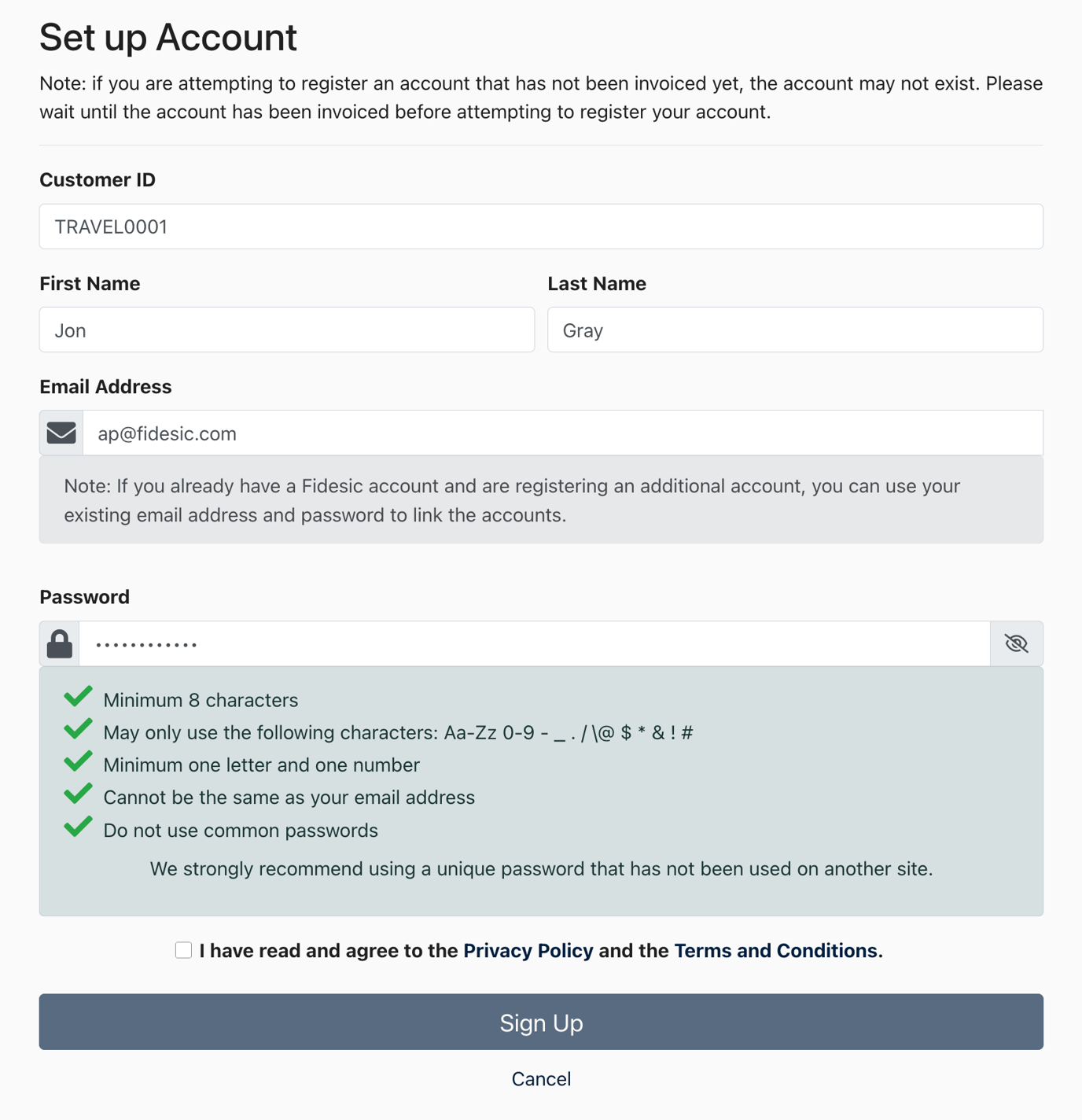 Sign up and Use the Customer Account Center